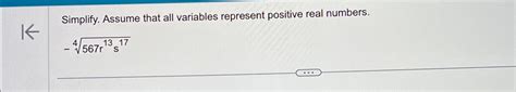 Solved Simplify Assume That All Variables Represent