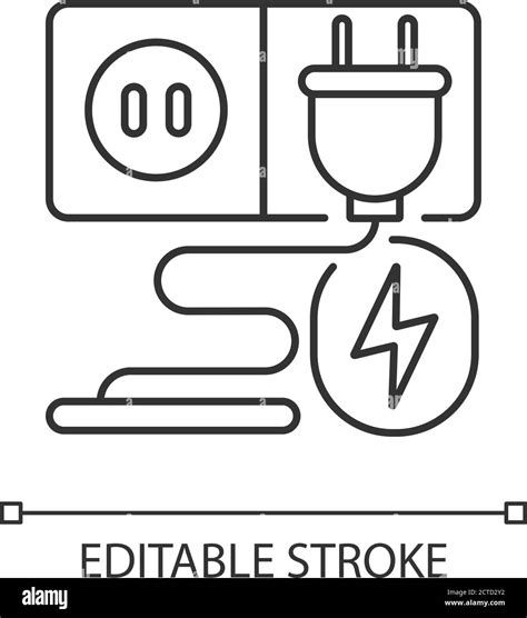 Charging Socket Linear Icon Stock Vector Image And Art Alamy