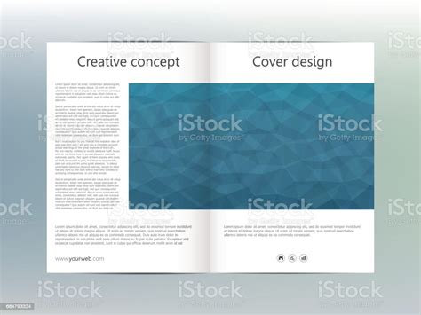브로셔 템플릿 레이아웃 전단지 커버 연례 보고서 A4 크기에 잡지 삼각형 모양입니다 기하학적 추상 배경입니다 벡터 일러스트 레이 션 추상적인에 대한 스톡 벡터 아트 및 기타