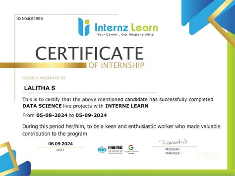 Lalitha Shanmugam On Linkedin Internshipcompletion Internzlearn