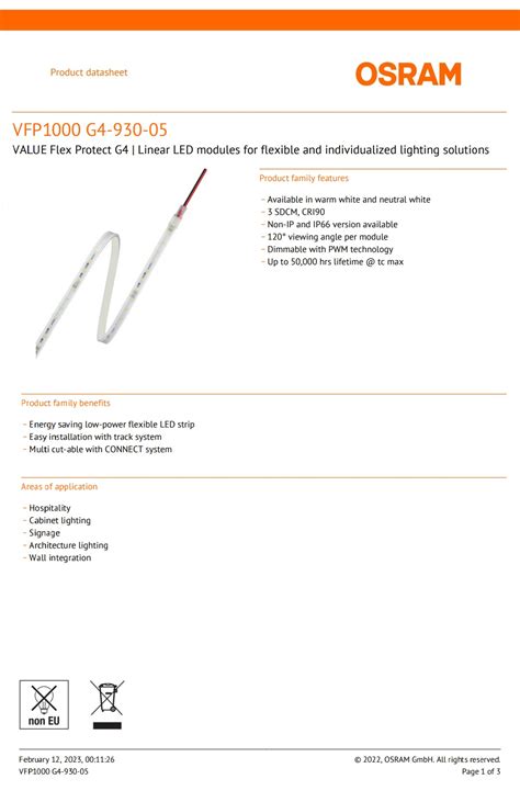 Osram Linear Led Modules For Flexible Vfp1000 G4 930 05