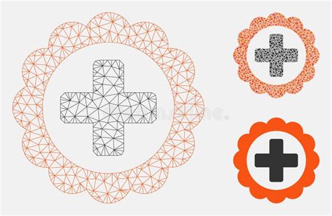 Medical Sticker Vector Mesh Wire Frame Model And Triangle Mosaic Icon Stock Vector