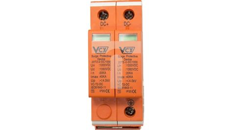 Ogranicznik przepięć DC ochronnik solarny PV 2P typ C 1000V