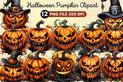 Halloween Pumpkin Clipart Bundle Graphic By Regulrcrative Creative Fabrica