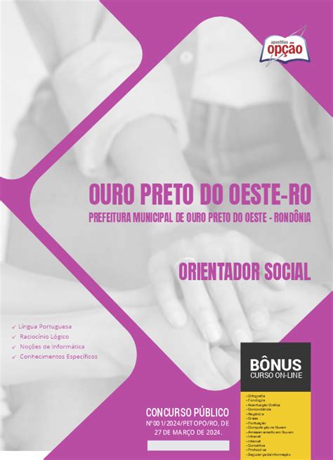 Apostila Prefeitura De Ouro Preto Do Oeste Ro Orientador Social