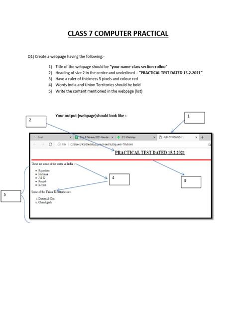 Computer Practical Question Class 7 Pdf