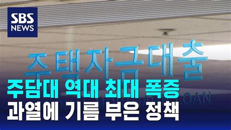 주담대 역대 최대 폭증…과열에 기름 부은 정책 Sbs Youtube