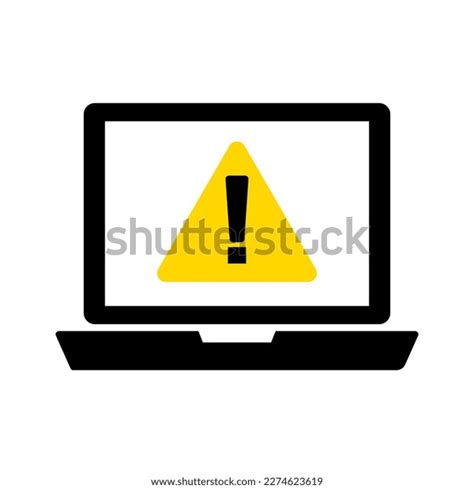 Warning Displayed Laptop Icon Pc Error Stock Vector Royalty Free