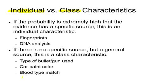 Forensics 3 General Ideas Of Evidence 2 Individual And Class Evidence