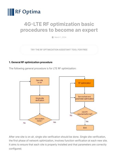 4g Lte Rf Optimization Basic Procedures To Become An Expert Pdf Orthogonal Frequency
