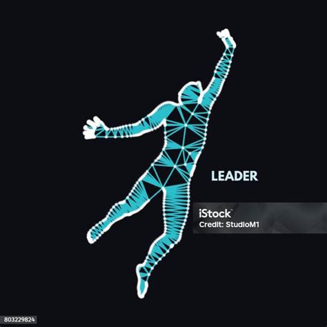 리더십 개념입니다 뛰어 오르는 남자 스포츠 챔피언의 상징 벡터 일러스트입니다 Championship에 대한 스톡 벡터 아트 및 기타 이미지 Championship