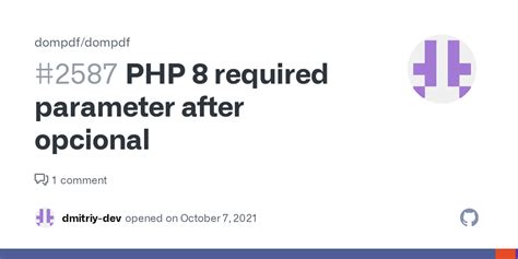 Php 8 Required Parameter After Opcional · Issue 2587 · Dompdfdompdf
