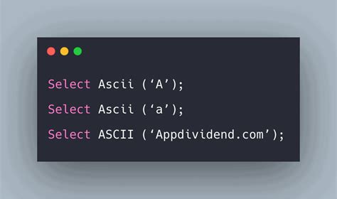 Sql Ascii Function Example Ascii Function In Sql