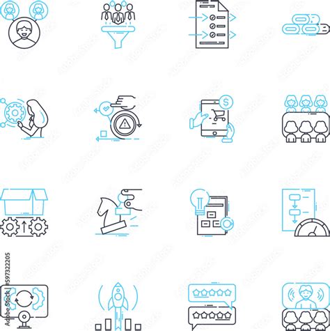 rapid prototyping linear icons set iterative agile design