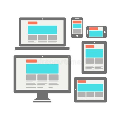 Fully Responsive Web Design Stock Vector Illustration Of Book