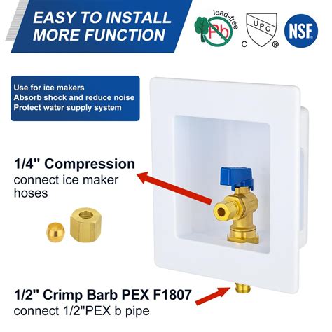 Snapklik Com EFIELD Premium Ice Maker Outlet Box Inch Crimp Pex Inlet