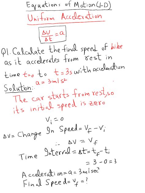 Uniform Acceleration Pdf