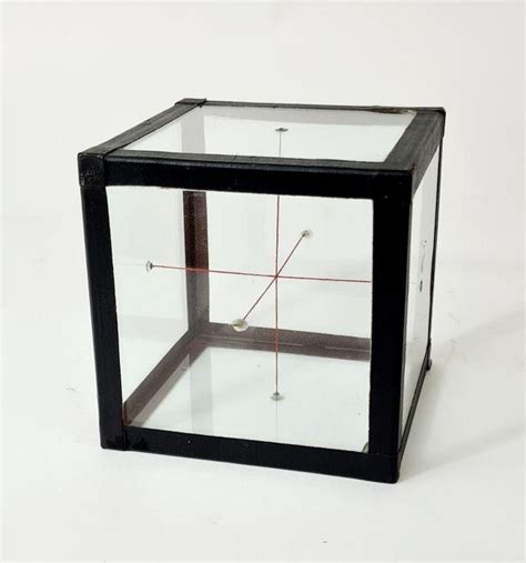 Glass Cube Containing Bisecting String Model Curious Science