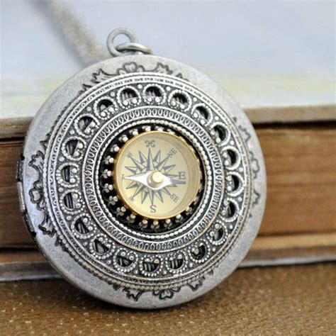 Compass Locket Etsy