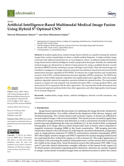 Electronics Artificial Intelligence Based Multimodal Medical Image