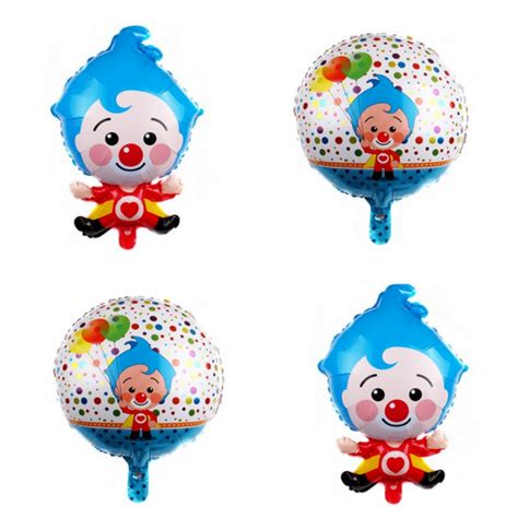 5pcs Cartoon Plim Plip Clown Foil Balloons Happy Birthday Party