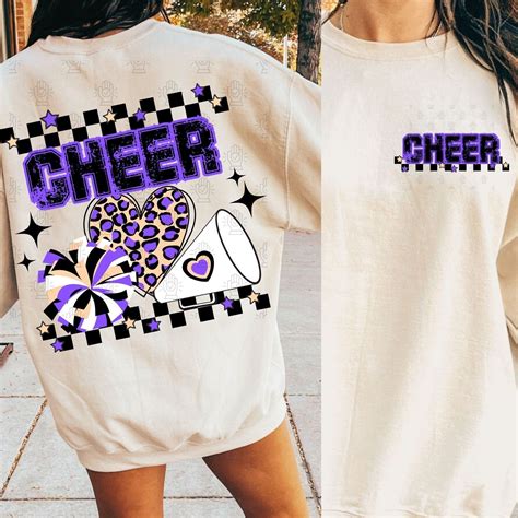 Cheer Collage Design Cheerleading Design Retro Vibes Purple