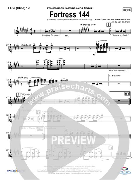 Fortress 144 With A Mighty Fortress Flute Oboe Sheet Music PDF Brian