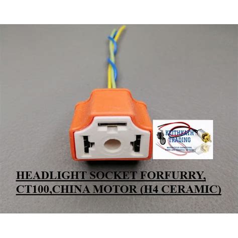 Headlight Socket For Furry Ct100 China Motor H4 Ceramic Heavy Duty
