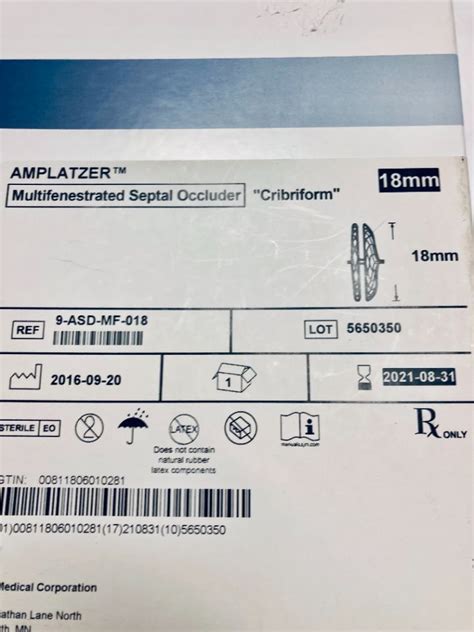 New Aga 9 Asd Mf 018 Amplatzer Cribriform 18mm Disposables General