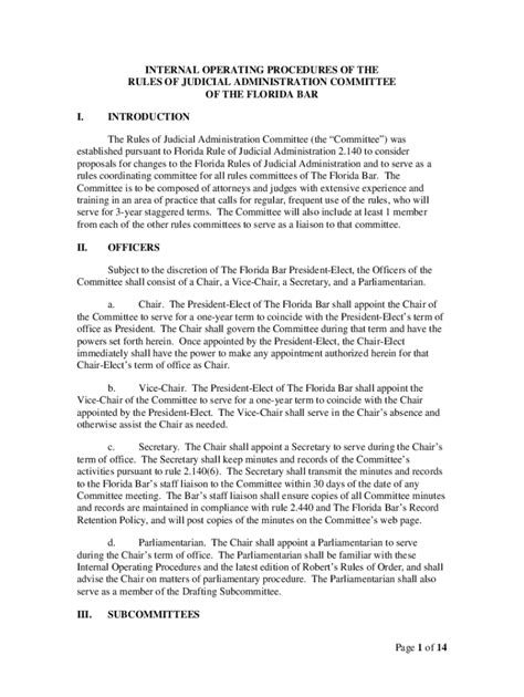 Fillable Online Internal Operating Procedures Of The Rules Of Judicial