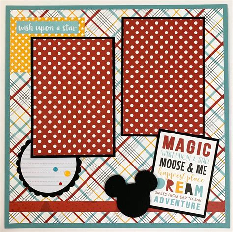 12x12 Disney Themed Scrapbook Page Instructions Artsy Albums