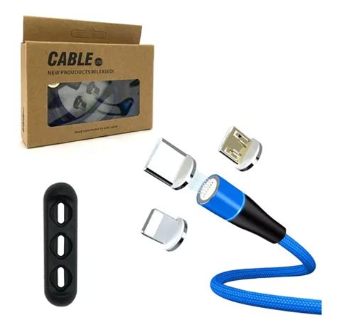 Cable Magnético Iman 3en1 Carga Rápida Usb V8 Ip Tipoc 1hora Meses