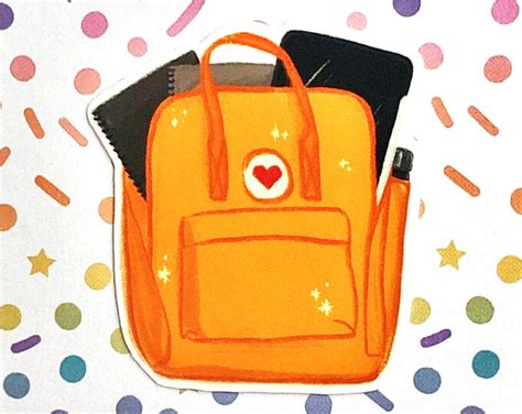 Cute Backpack Sticker Yellow Backpack Sticker Kanken Sticker Cute
