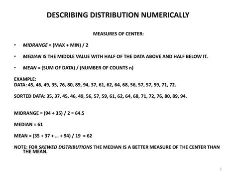 Ppt Describing Distribution Numerically Powerpoint Presentation Free