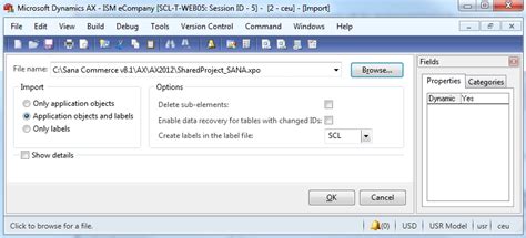 Import Microsoft Dynamics Ax Connector