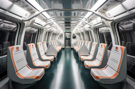 Premium Photo Autonomous Shuttles Interior With Empty Seats Created With Generative Ai