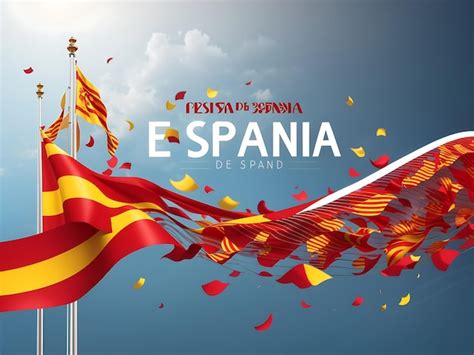 Premium AI Image Fiesta Nationals De Espana De Octubre With D Spain Wave Flag Translation