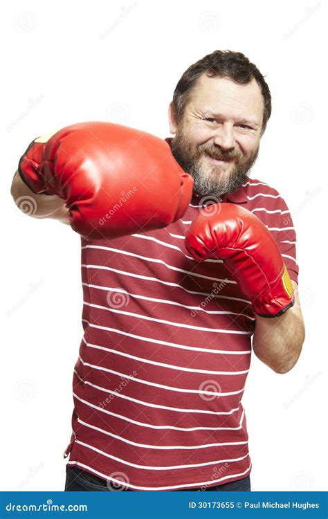 Man Wearing Boxing Gloves Smiling Stock Image Image Of Boxer