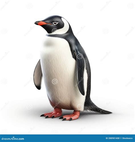 Ultra Hd Photorealistic 3d Penguin Illustration On White Background