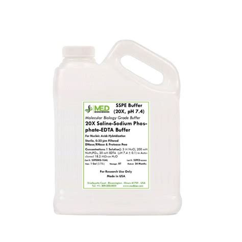 X SSPE Buffer PH Saline Sodium Phosphate EDTA Hybridization Buffer Med Biosciences
