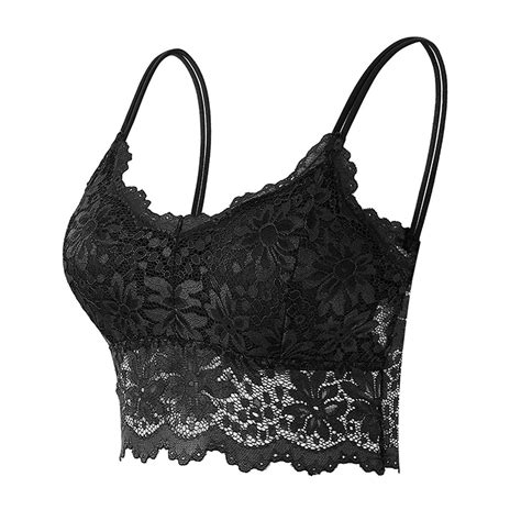 New Women Lace Bras Top Comfortable Bralette Solid Color Sexy Underwear Vest Female Hollow Out