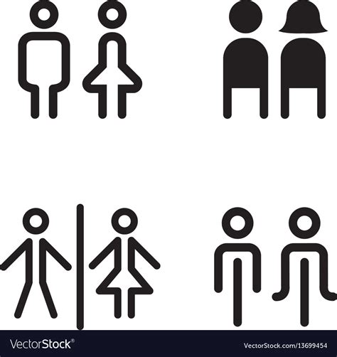 Toilet Restroom Icons Great For Any Use Royalty Free Vector