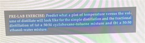 solved pre lab exercise predict what a plot of temperature