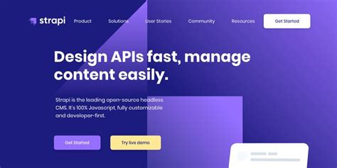 Strapi Open Source Node Js Headless Cms 🚀 Open Source User Story Cms