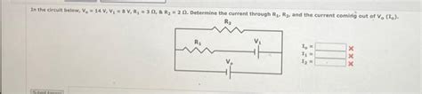 Solved In The Circuit Below V0 14 V V1 8 V R1 3Ω 2r2 2Ω