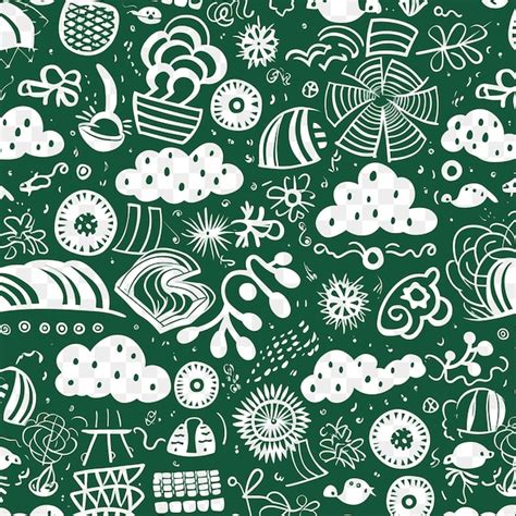 Premium Psd Unique Doodle Patterns Artistic Outlines Collage And