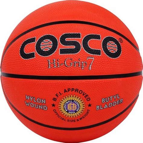 Rubber Sports Cosco Red Hi Grip 7 Basketball For Entertainment At