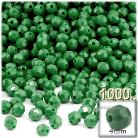 Plastic Faceted Beads Opaque 4mm 200 Pclight Green