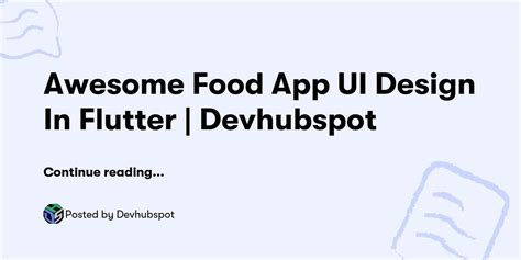 Awesome Food App Ui Design In Flutter Devhubspot — Devhubspot