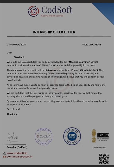 Shashank Dhiman On Linkedin Machinelearning Internship Codsoft